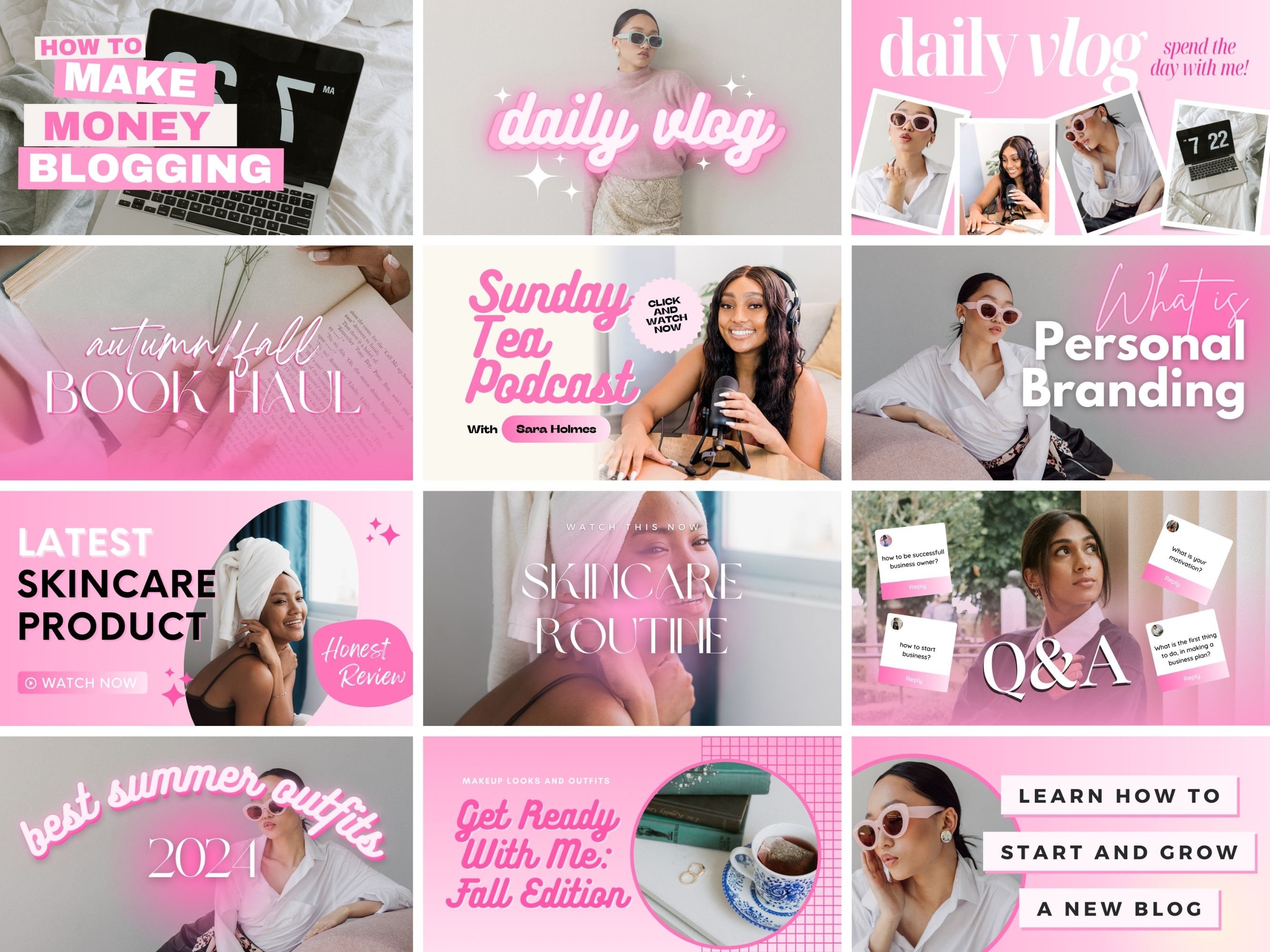 Youtube Thumbnails Youtube Branding Youtube Templates Youtube Brand Kit ...