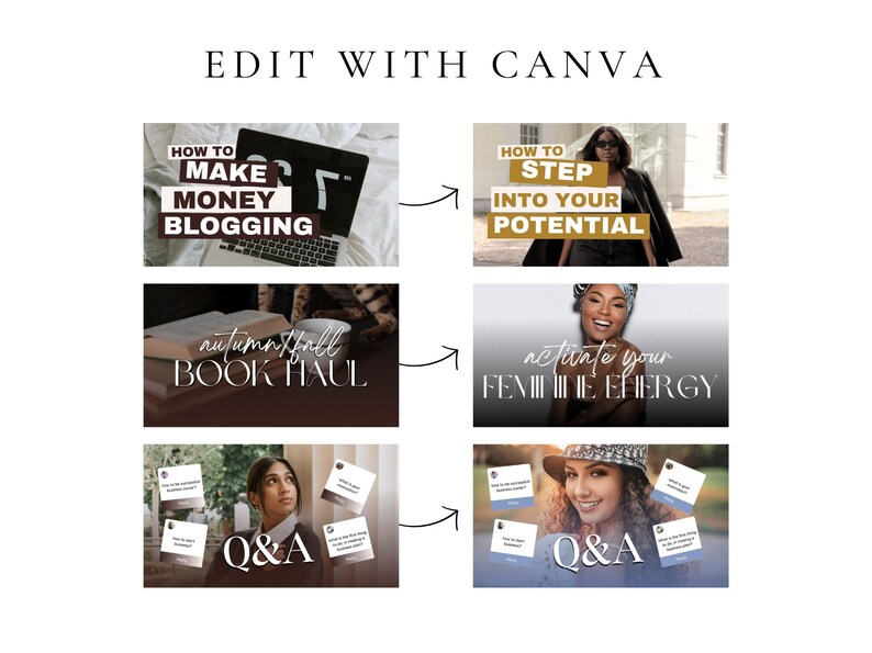 Youtube Thumbnails Canva Template Youtube Brand Kit - Etsy