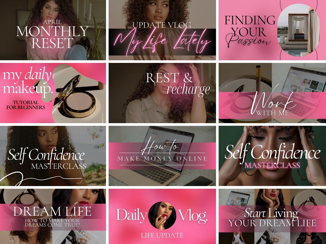 Youtube Thumbnails Canva Templates Minimalist Youtube Thumbnails ...