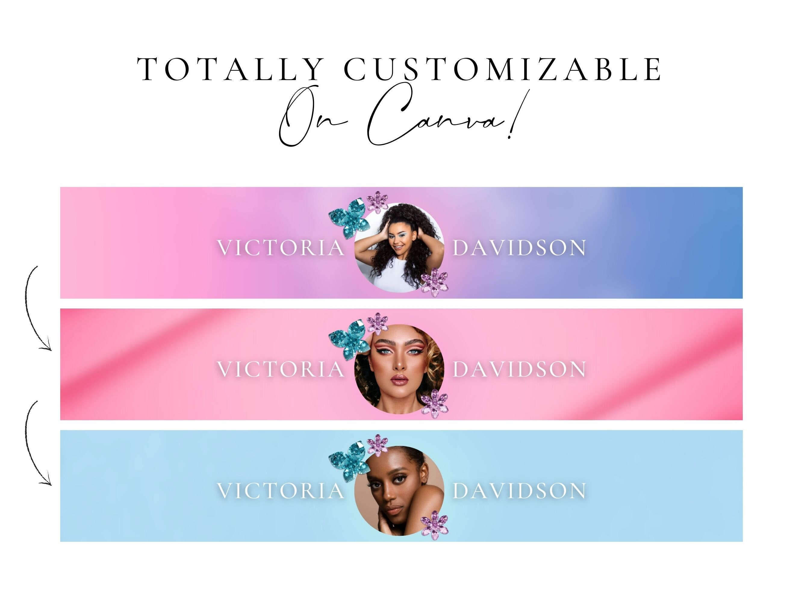 Youtube Banner Templates Youtube Branding Pink Youtube - Etsy