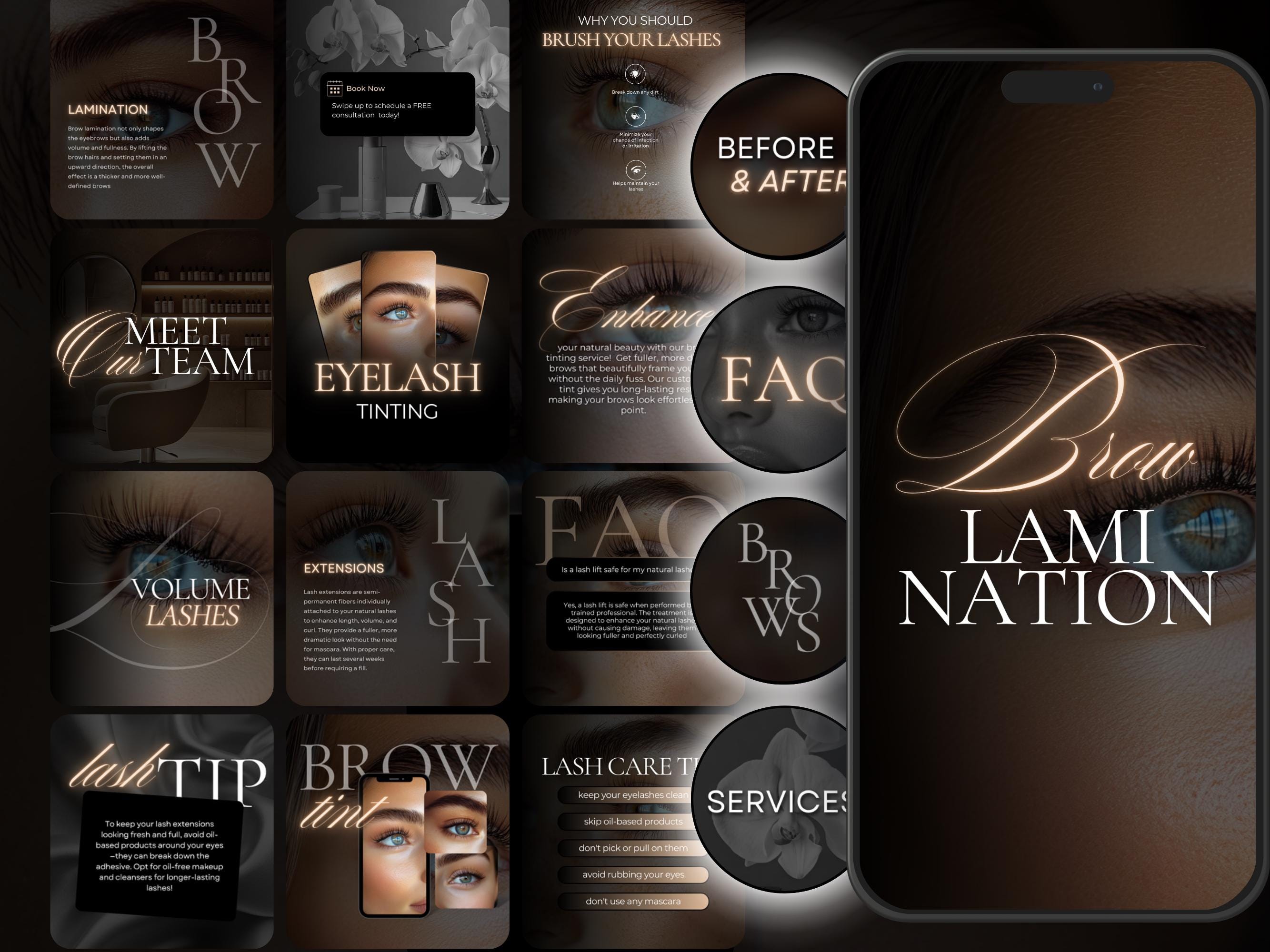Lash Tech | PMU | PMU Templates | Reel Covers | Instagram Post ...
