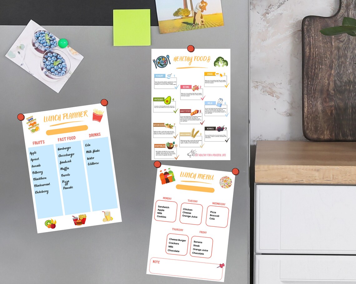 School Lunch Meal Planner Printable | Food Diary | Meal Planner ...
