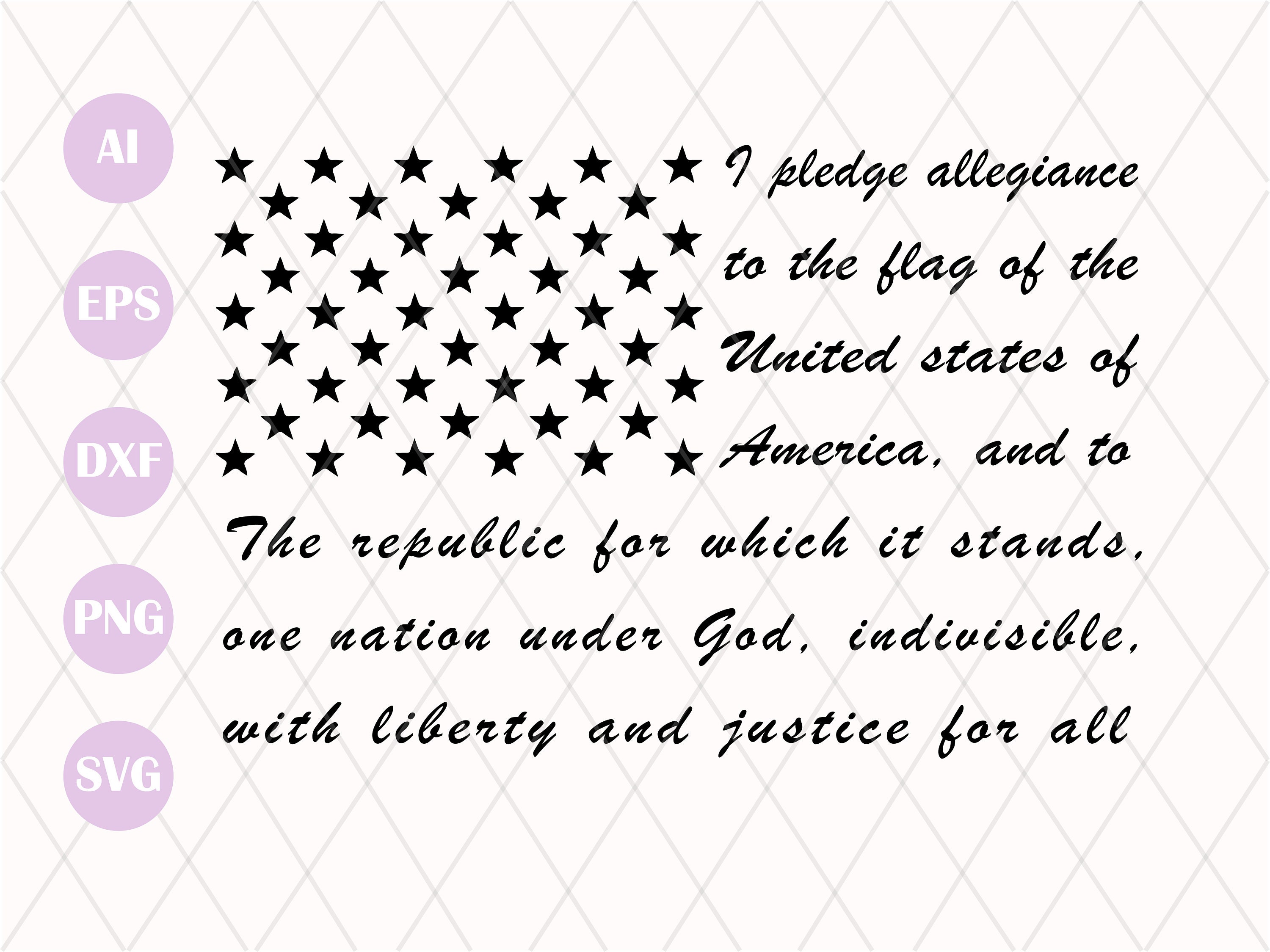 4th Of July Pledge Svg Png Usa Flag Pledge Svg Nine Line Etsy