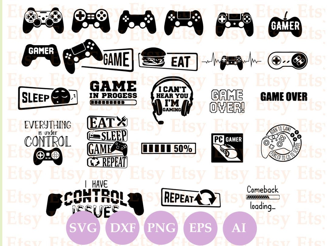 Gamer Bundle Svg Cut File | Gaming Bundle Svg | Video Game SVG | Gaming ...