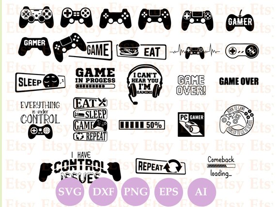 Gamer Bundle Svg Cut File Gaming Bundle Svg Video Game SVG - Etsy