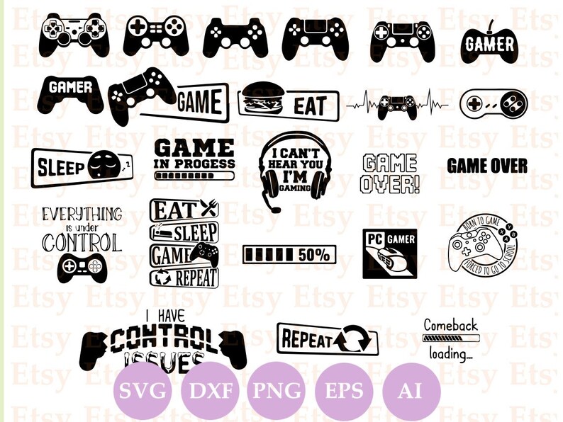Gamer Bundle Svg Cut File Gaming Bundle Svg Video Game SVG Gaming SVG ...