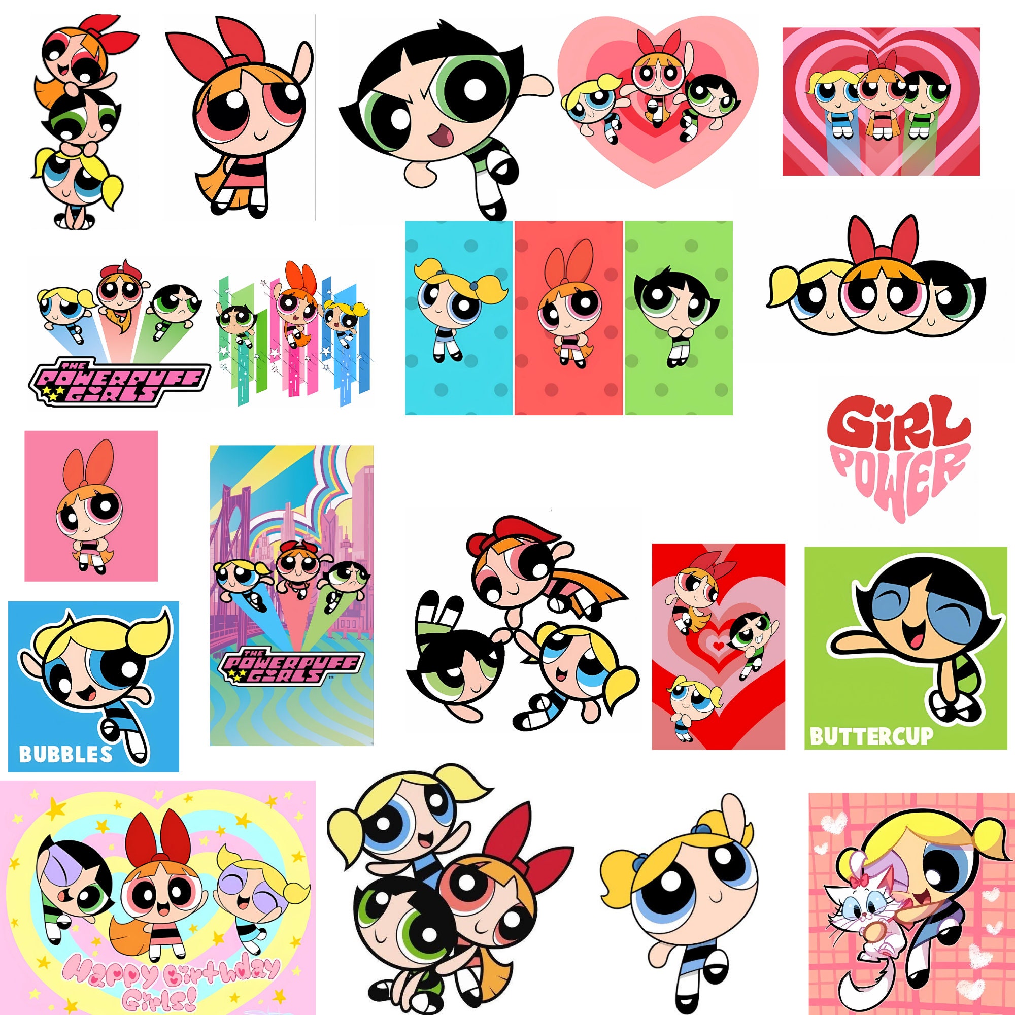 Powerpuff Girls Stickers, Powerpuff Girls PNG Stickers, Cute Powerpuff ...