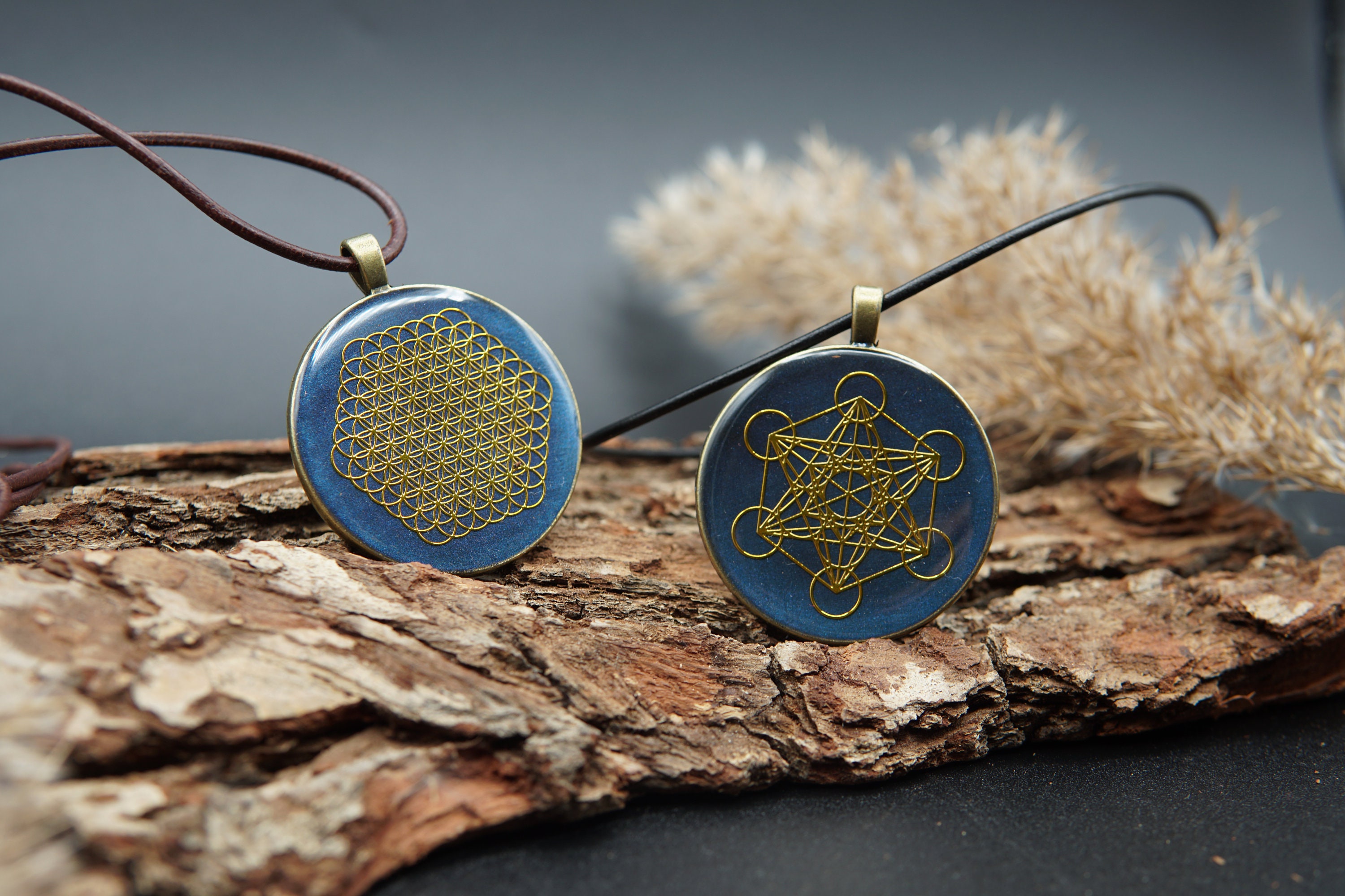 Amulet With Flower of Life Symbol Orgonite Talisman Taliswoman Sacred ...