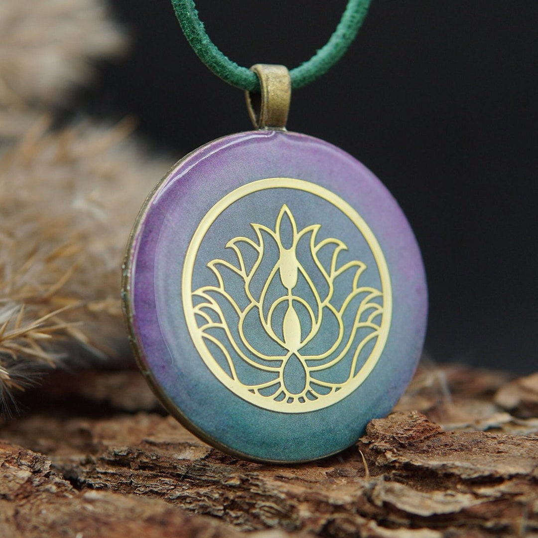 Amulet With Lotus Symbol Orgonite Sacred Geometry Orgone Talisman ...