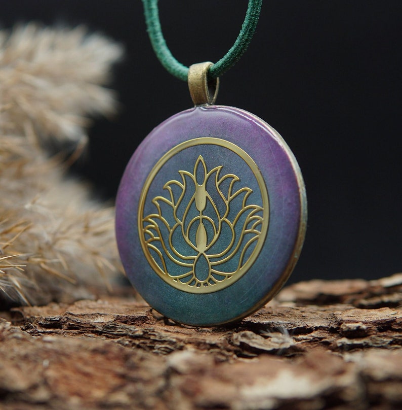 Amulet With Lotus Symbol Orgonite Sacred Geometry Orgone Talisman ...