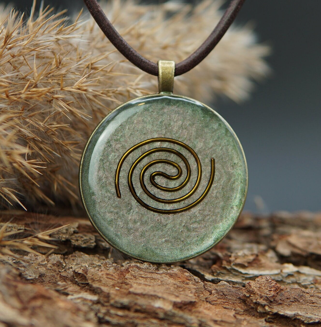 Amulet With Cosmic Spiral - Orgonite - Energy Pendant - Sacred Geometry ...