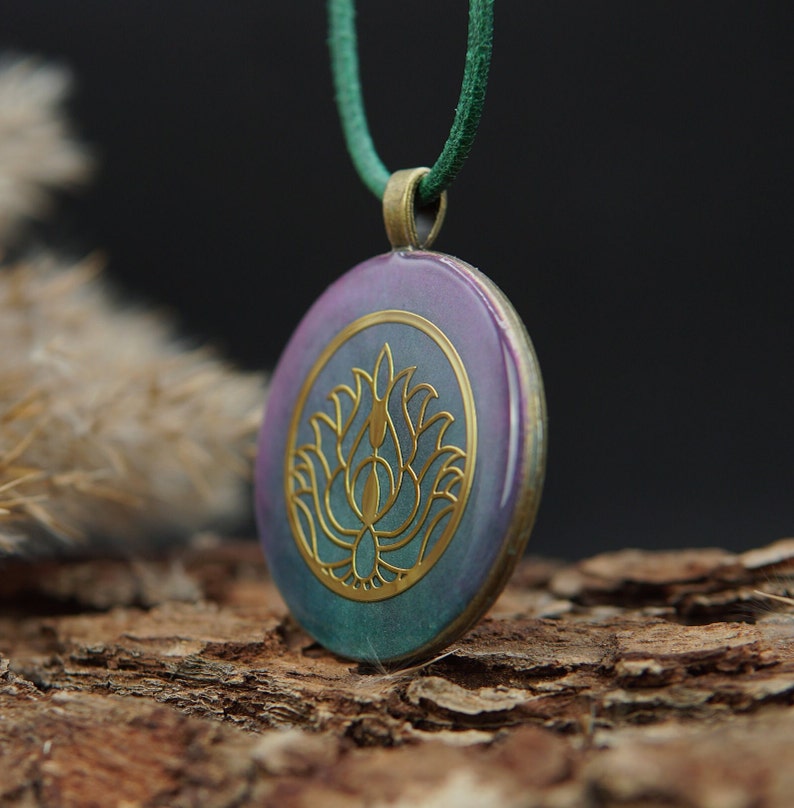 Amulet With Lotus Symbol Orgonite Sacred Geometry Orgone Talisman ...