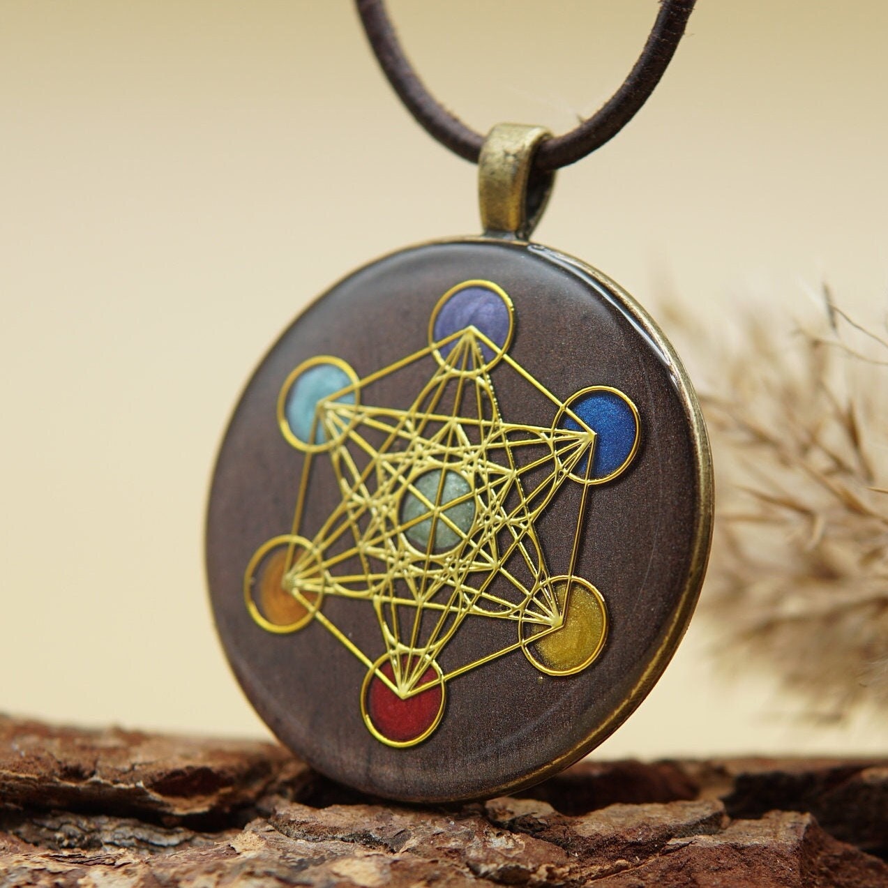 Metatron Symbol Orgonite Amulet - Energy Pendant With Sacred Geometry ...