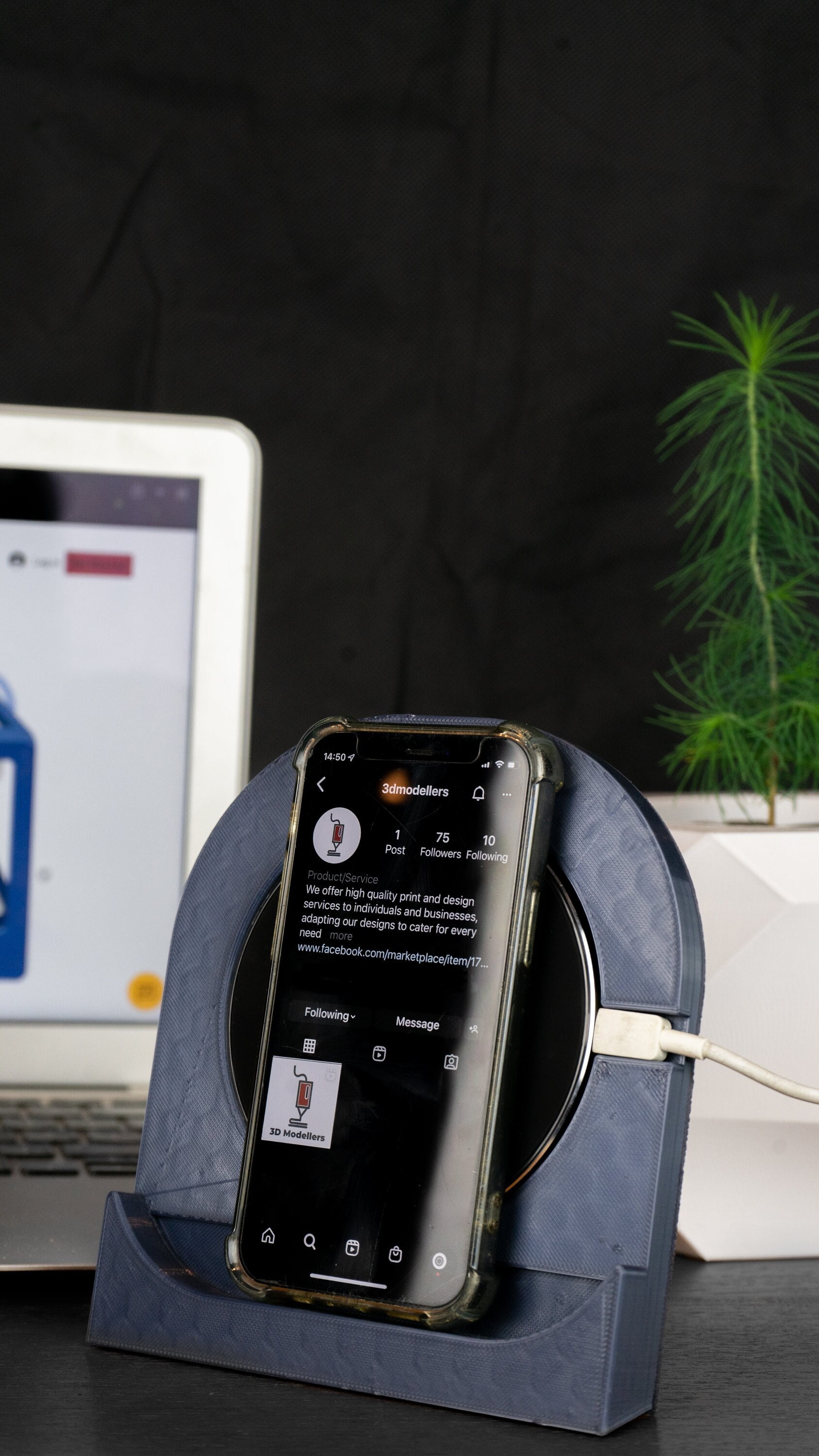 3D Printed Wireless Charging Phone Stand - Etsy