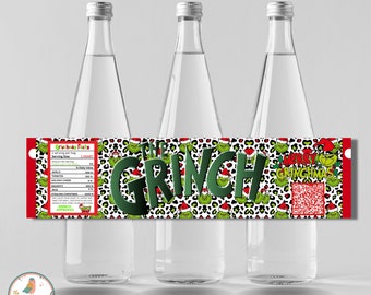 Grinchmas Water Bottle Labels - Etsy UK