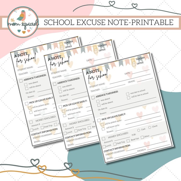 School Excuse - Etsy