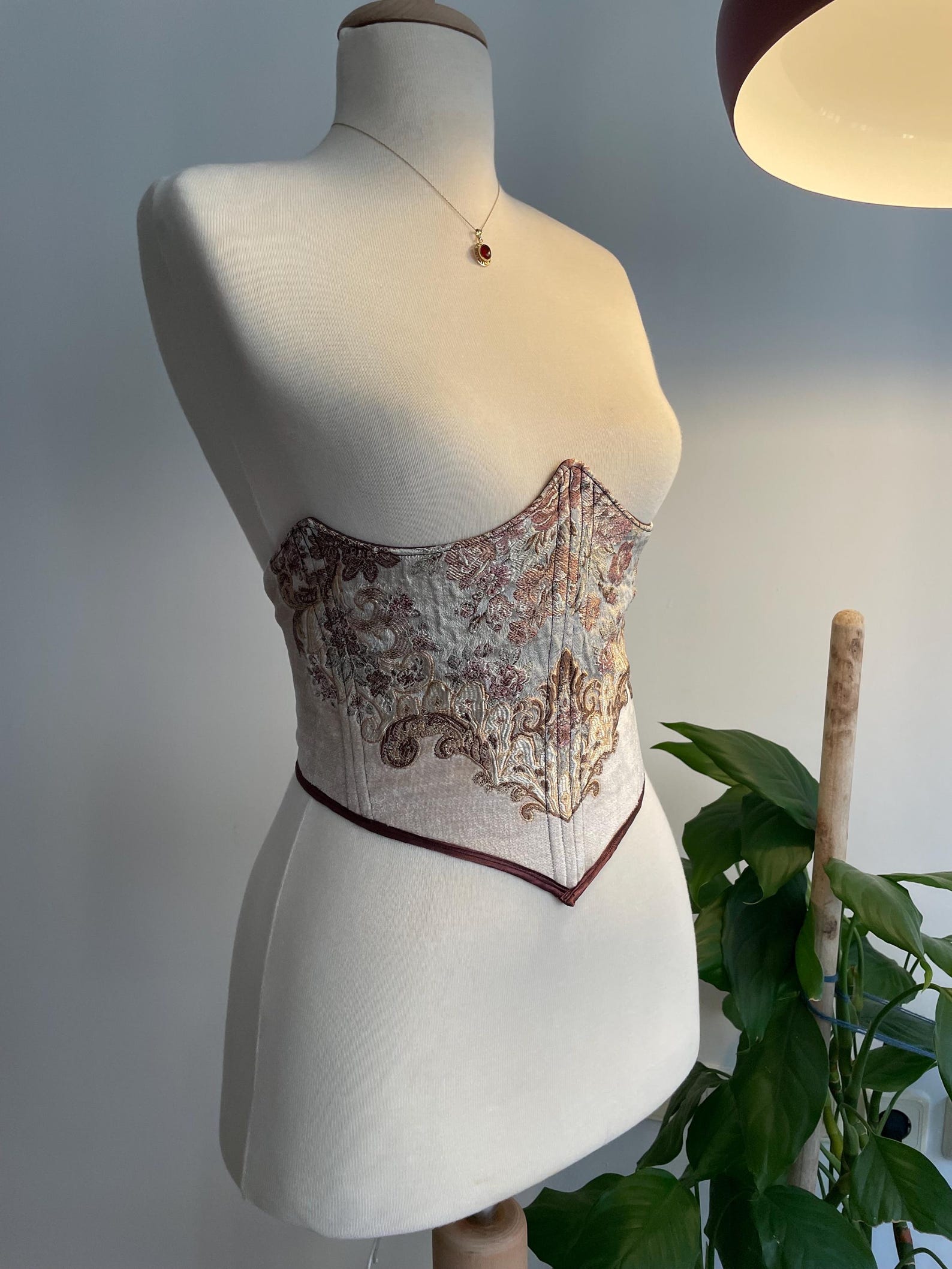 Baroque Floral Underbust Corset, Vintage Renaissance Waist Cincher ...