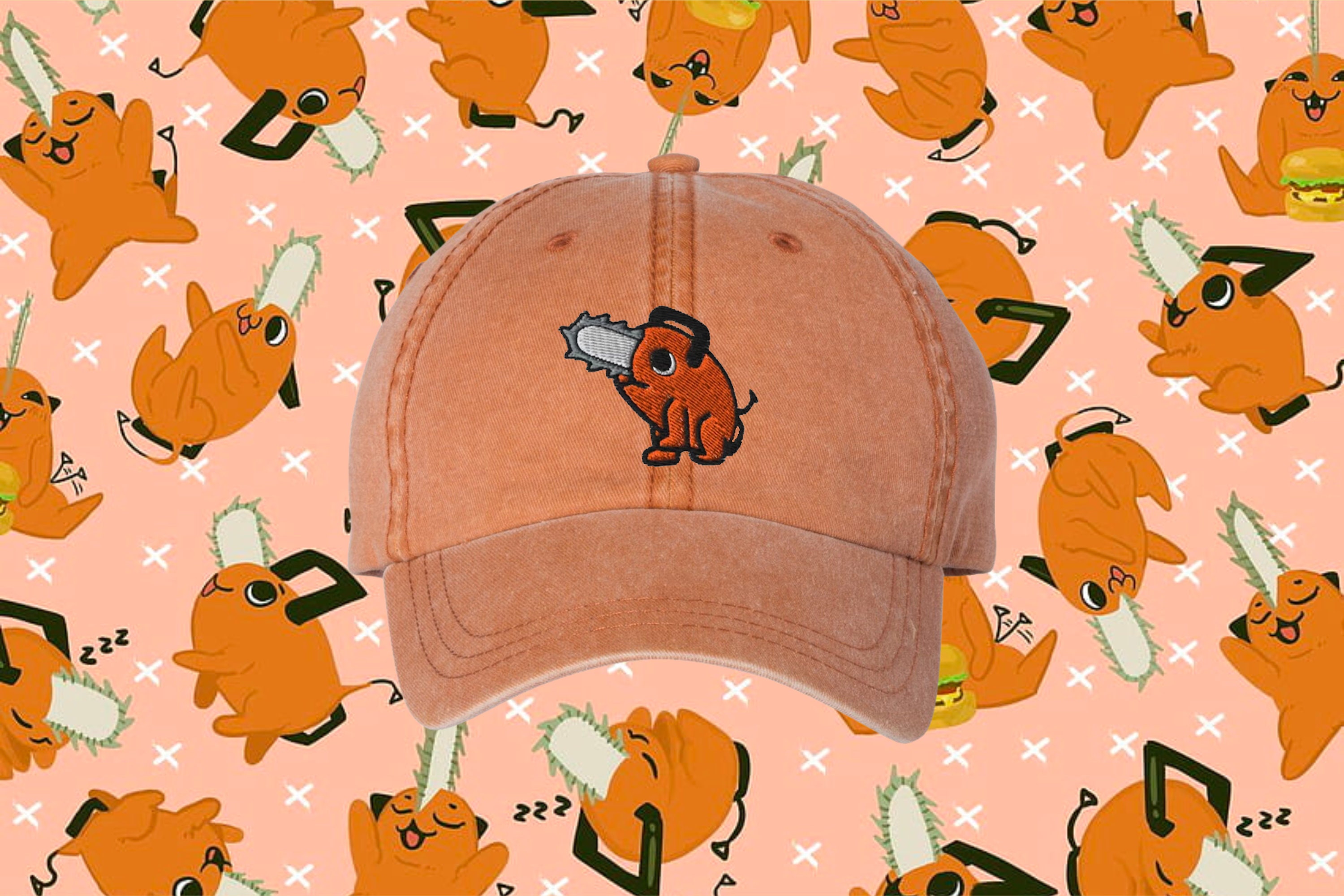 Pochita Chainsaw Man Full Body Embroidered Hat - Etsy