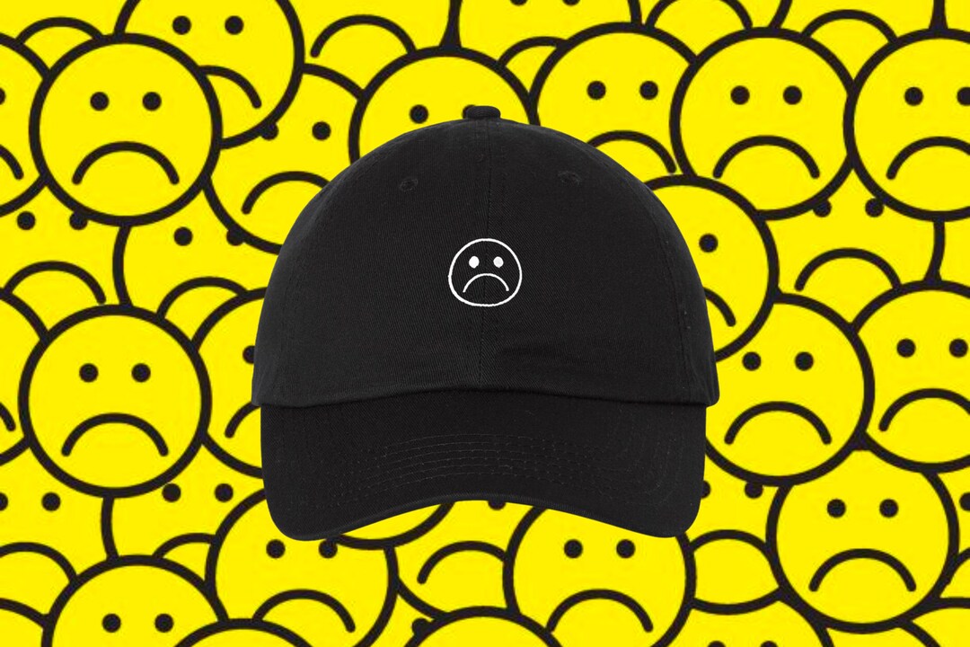 Sad Face - Smiley Face - Embroidered Hat - Etsy