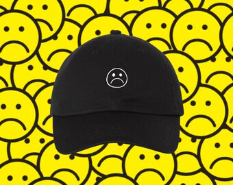Smiley/sad Face Organic Dad Hat | Best Friend Gift | Minimalist | Funny ...