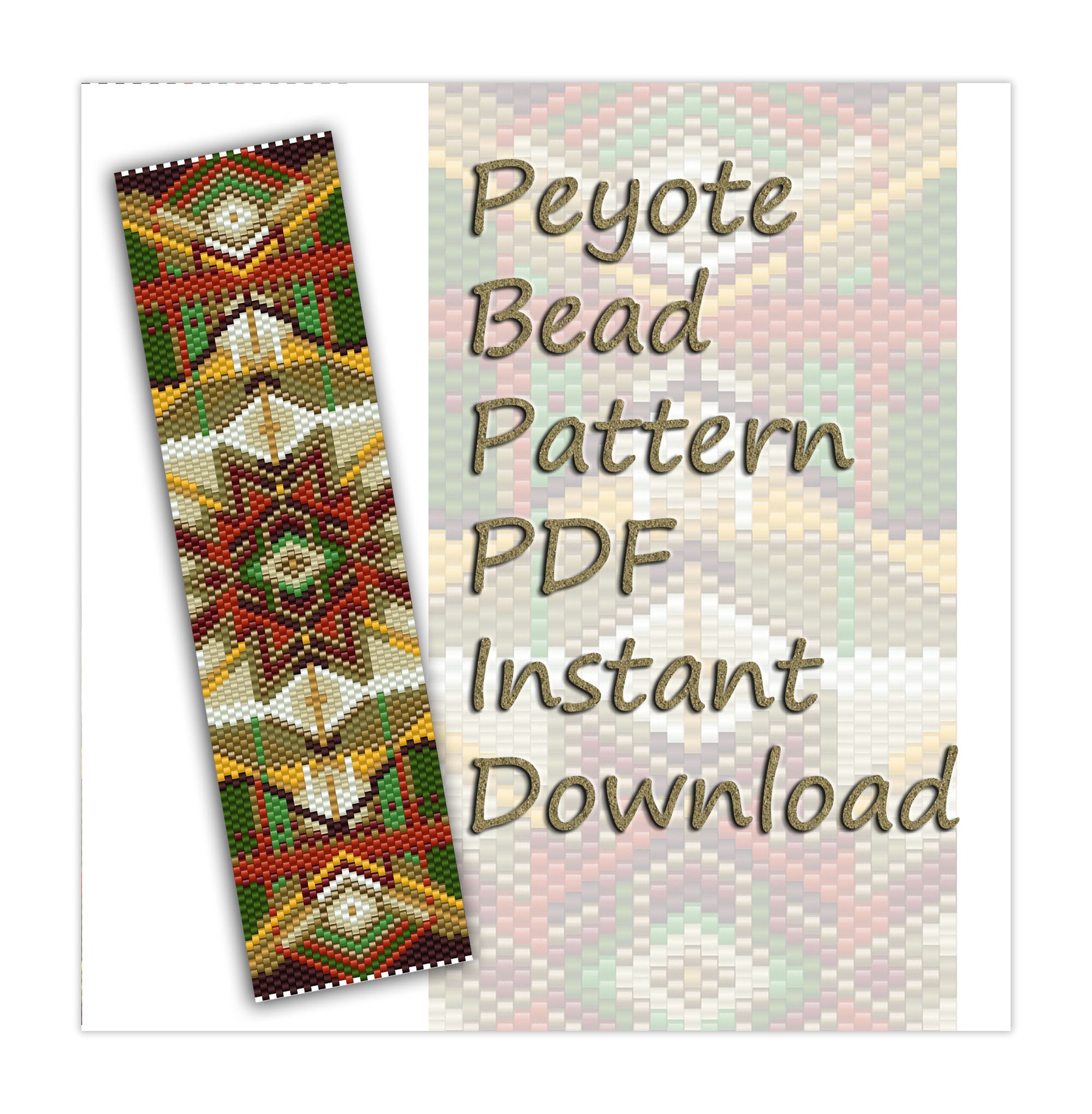 Peyote Bead Pattern Seed Bead Pattern Miyuki Delica PDF - Etsy