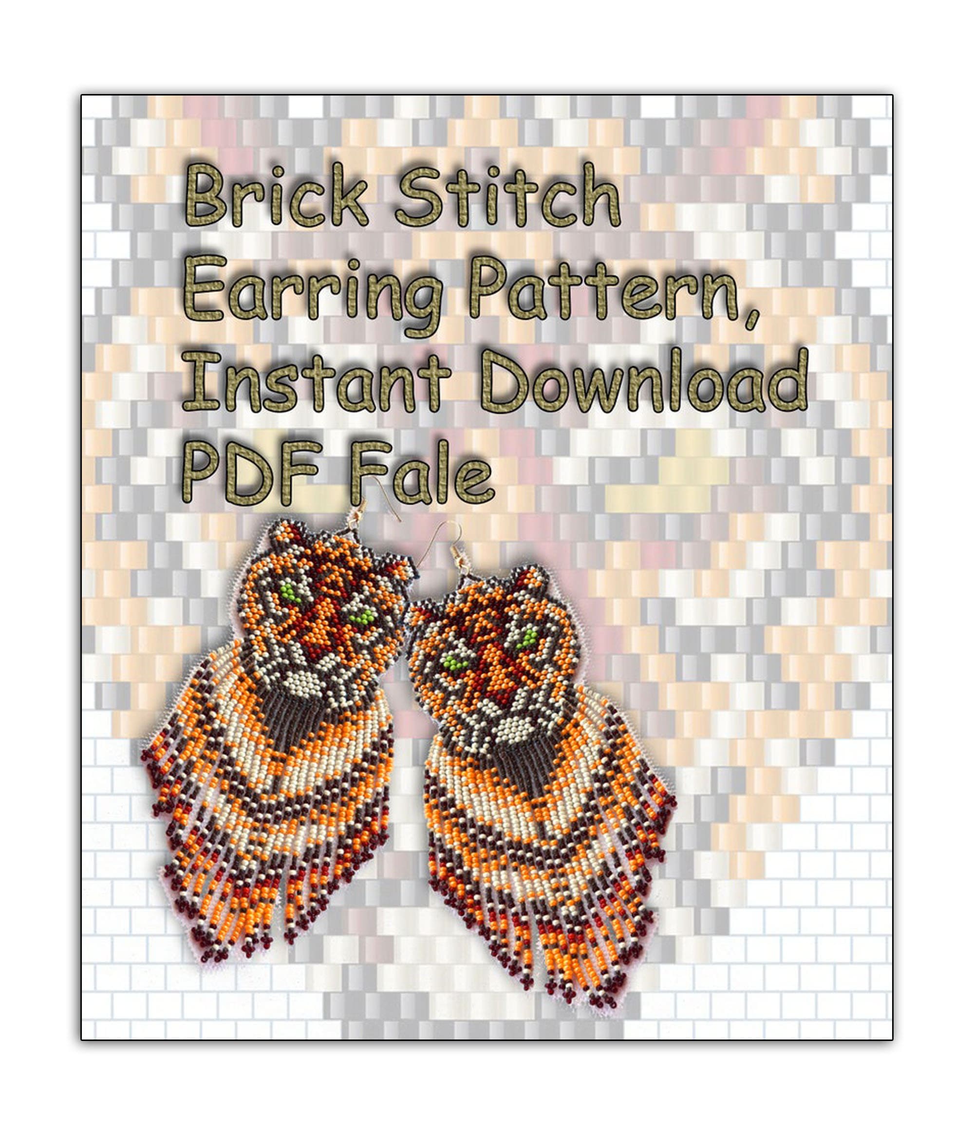 Brick Stitch Earring Pattern Instant Download PDF Earrings - Etsy