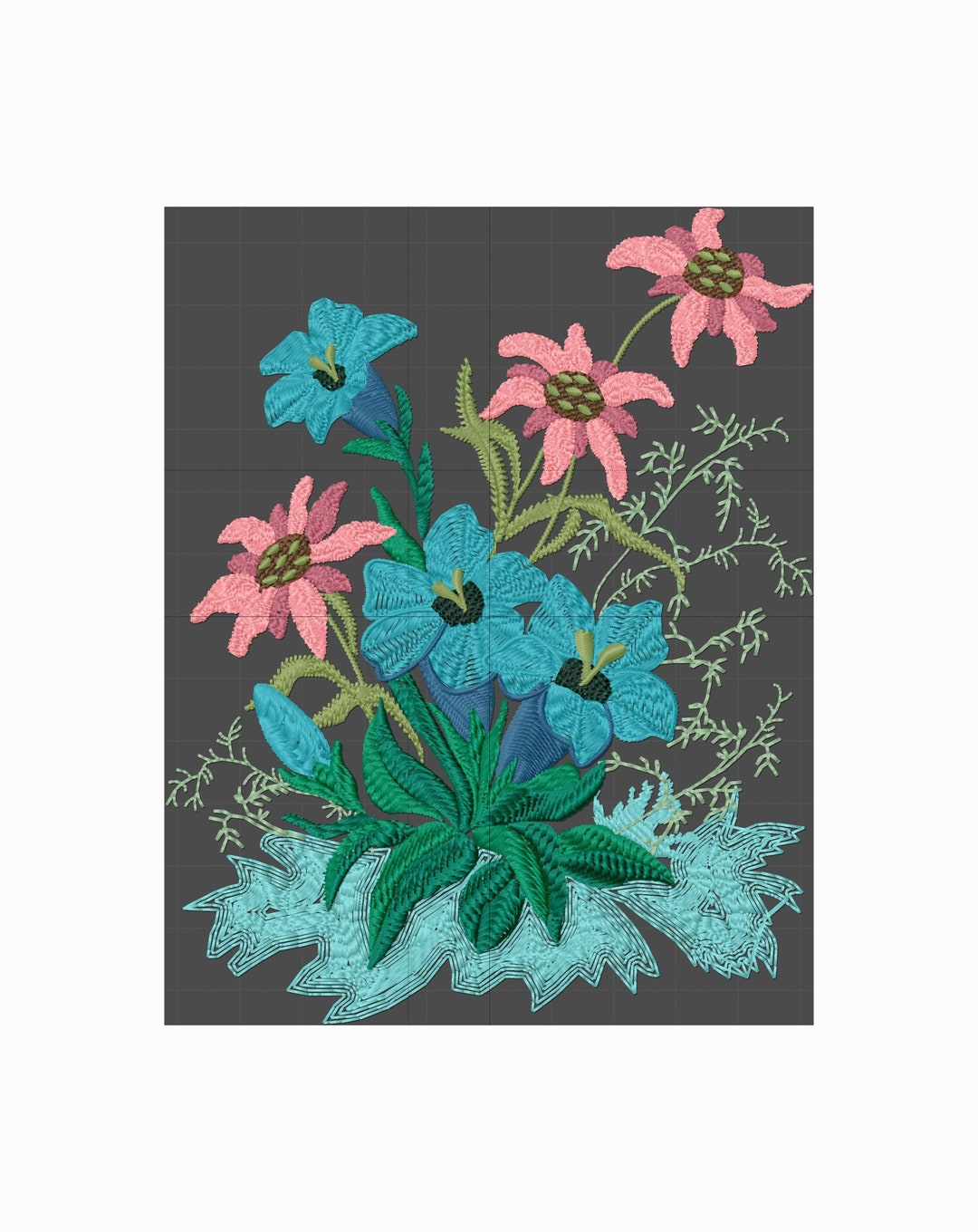 Wildflowers Embroidery Design, Herb, Plant, Machine Embroidery File ...