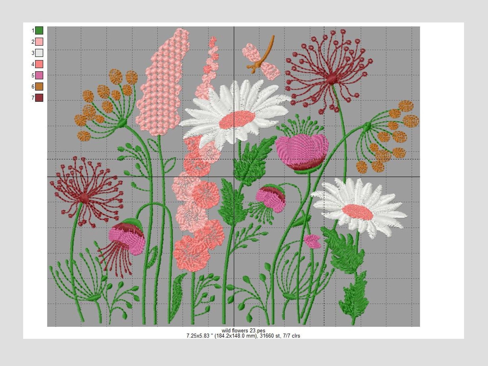 Wildflowers Embroidery Design Herb Plant Machine Embroidery - Etsy UK