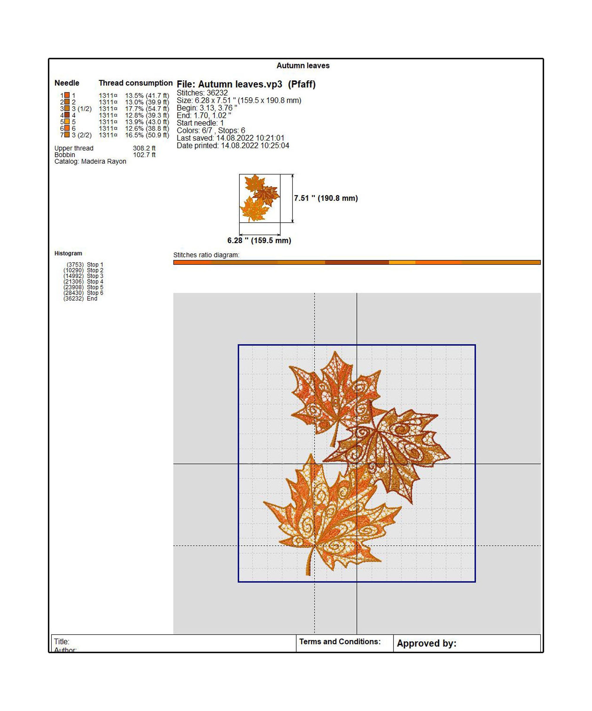 Embroidery Design Autumn Leaves Plant Machine Embroidery - Etsy