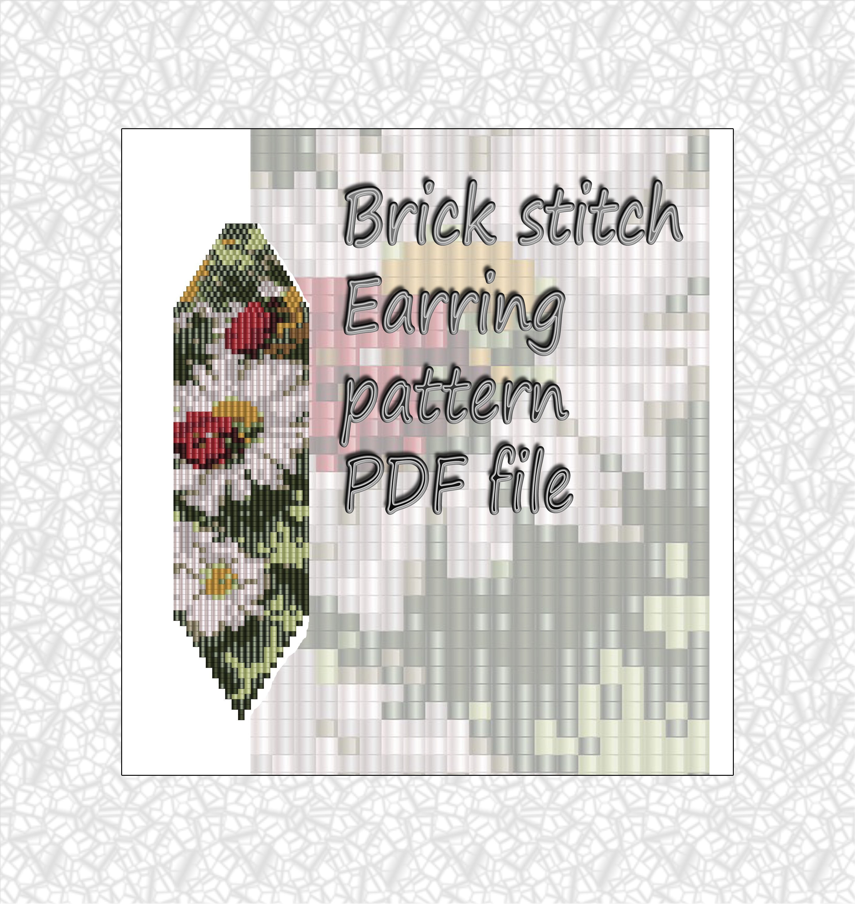 Brick Stitch Earring Pattern Instant Download PDF Earrings - Etsy