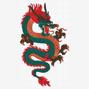 Embroidery Design Green Dragon Symbol of the Year, File for Machine ...