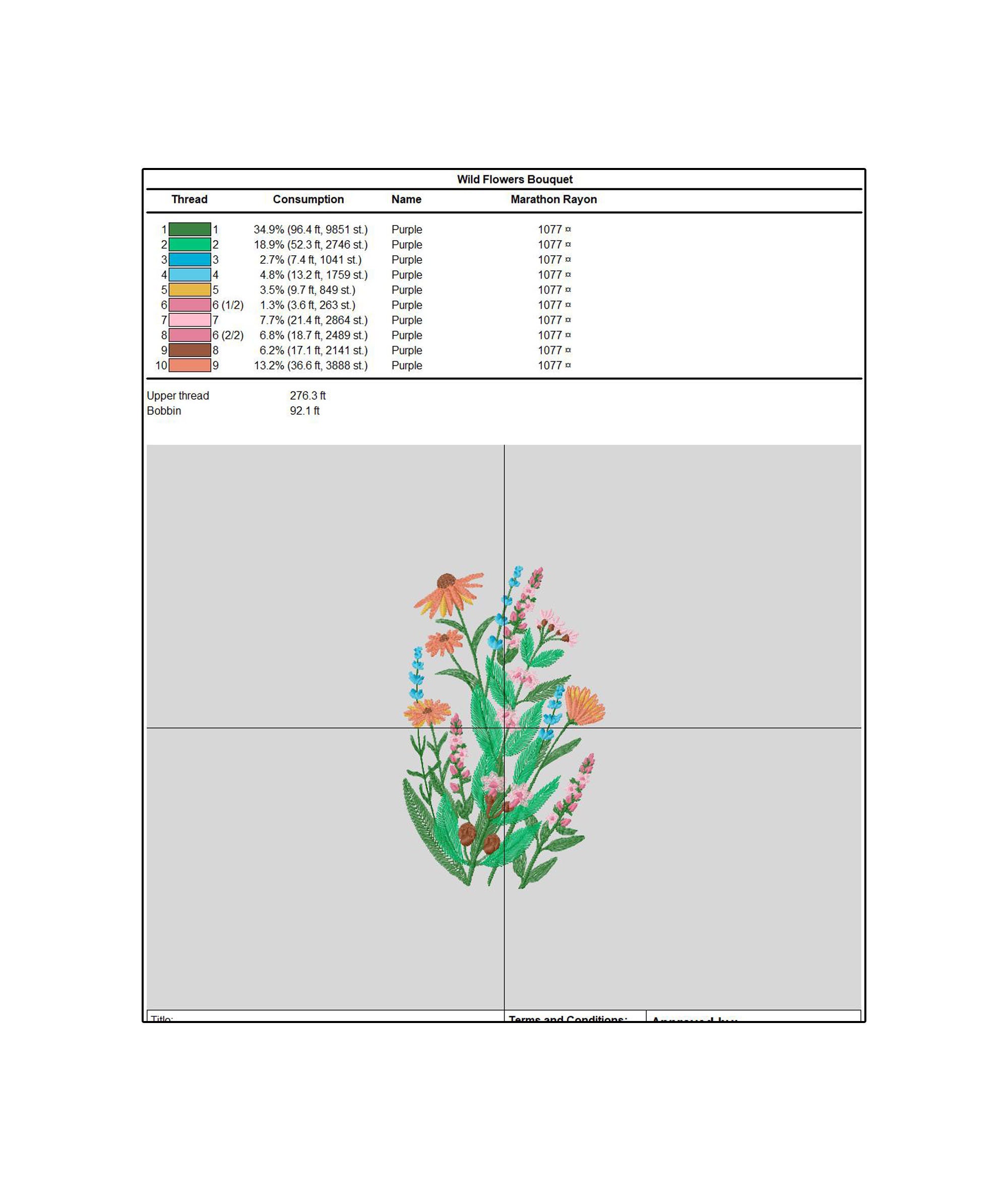 Wildflowers Embroidery Design Herb Plant Machine Embroidery - Etsy
