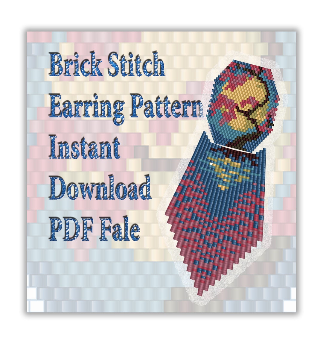 Brick Stitch Earring Pattern, Instant Download PDF, Earrings Seed Bead ...
