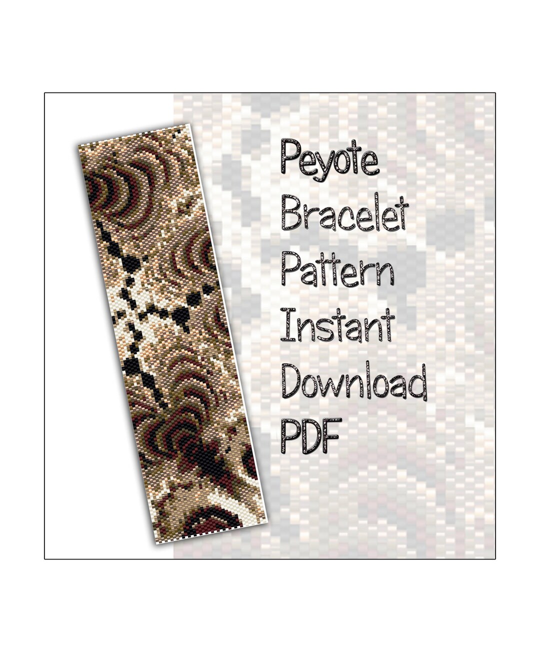 Peyote Bead Pattern, Seed Bead Pattern, Miyuki Delica, PDF Instant ...