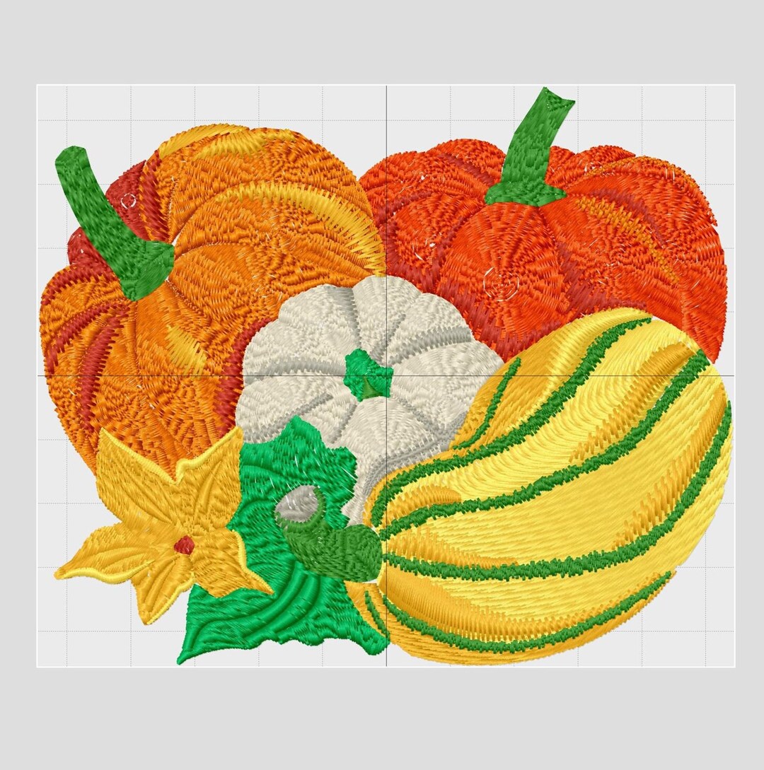 Embroidery Design Vegetables, Pumpkin, Squash, Machine Embroidery File ...