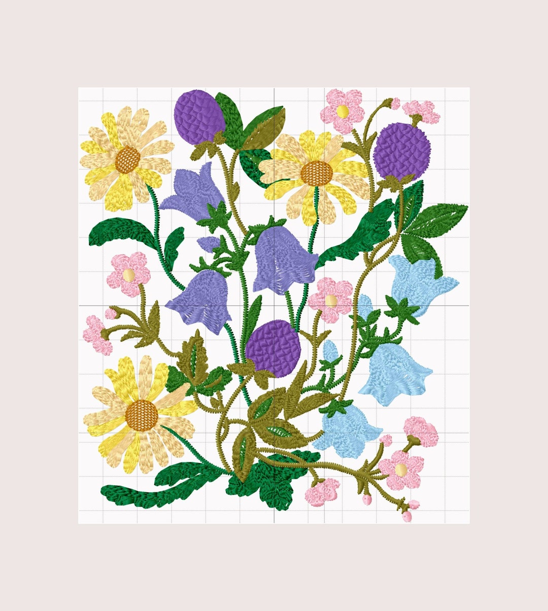 Wildflowers Embroidery Design, Herb, Plant, Machine Embroidery File ...