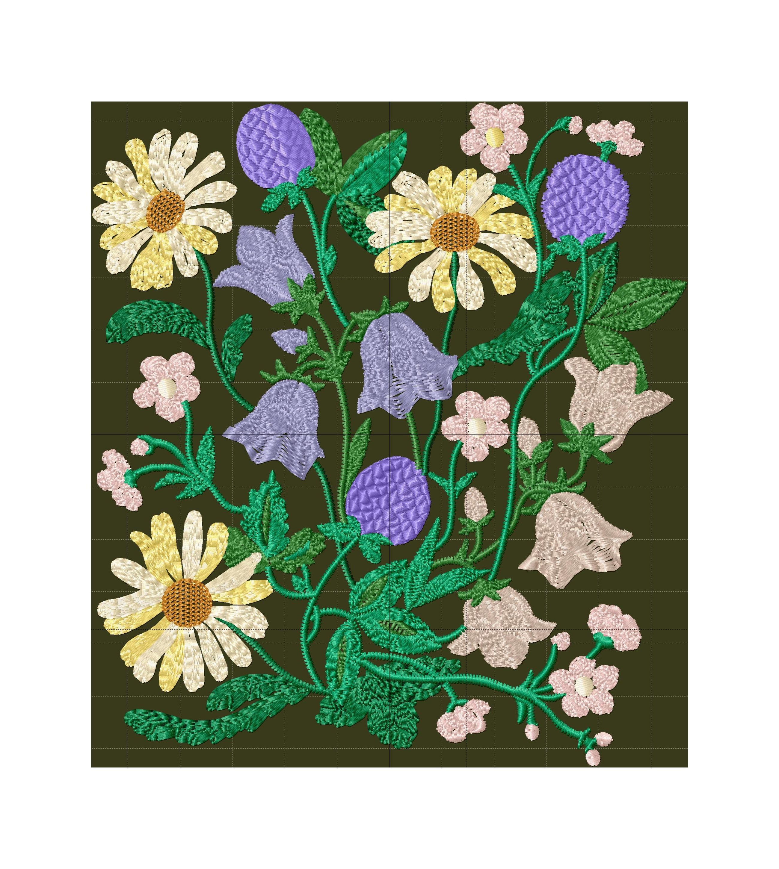 Wildflowers Embroidery Design Herb Plant Machine Embroidery - Etsy