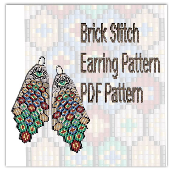 Brick Stitch Earring Pattern Instant Download PDF Earrings - Etsy