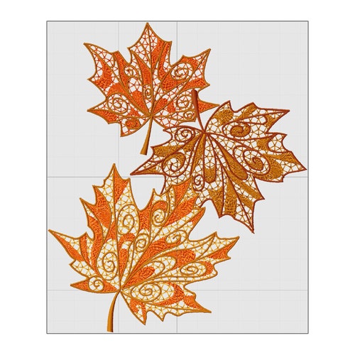 Mini Autumn Leaves Machine Embroidery Design Small - Etsy