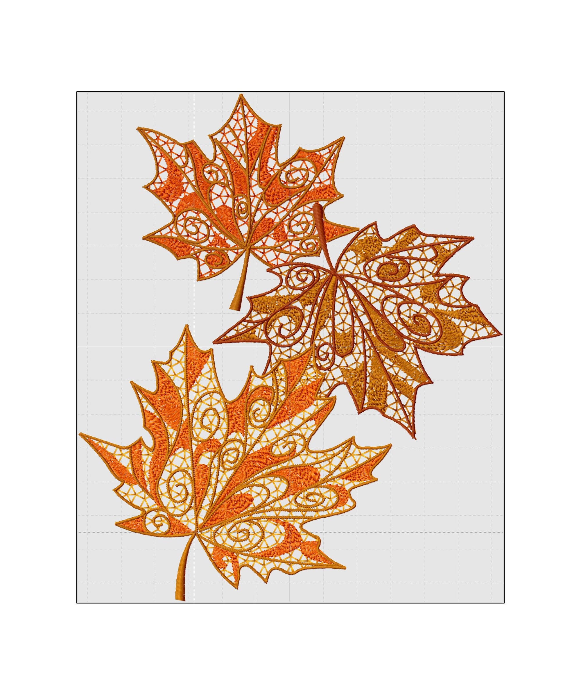 Embroidery Design Autumn Leaves Plant Machine Embroidery - Etsy