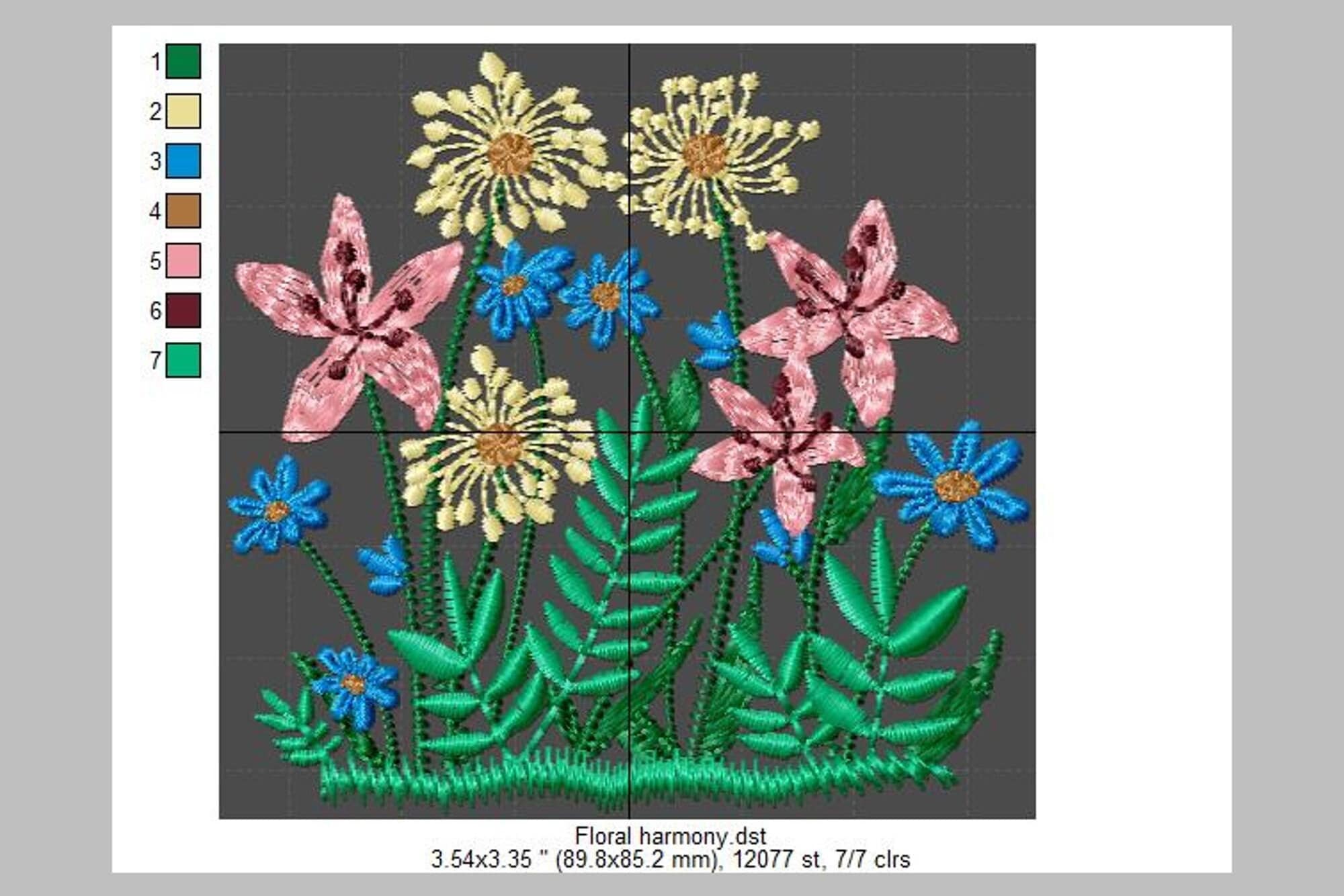 Embroidery Design Flowers Grass Plant Machine Embroidery - Etsy
