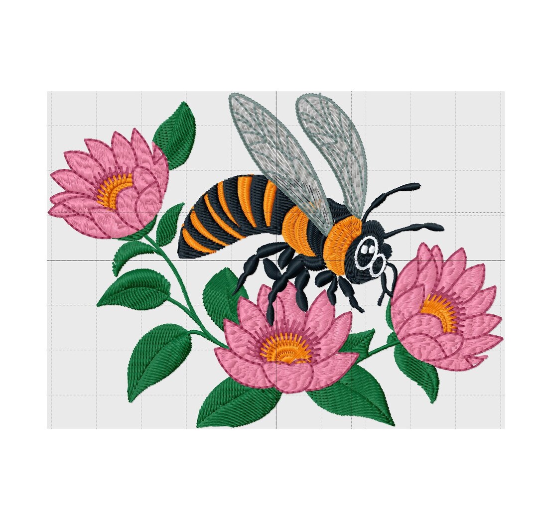 Machine Embroidery Design Bee and Honey, File for Machine Embroidery ...