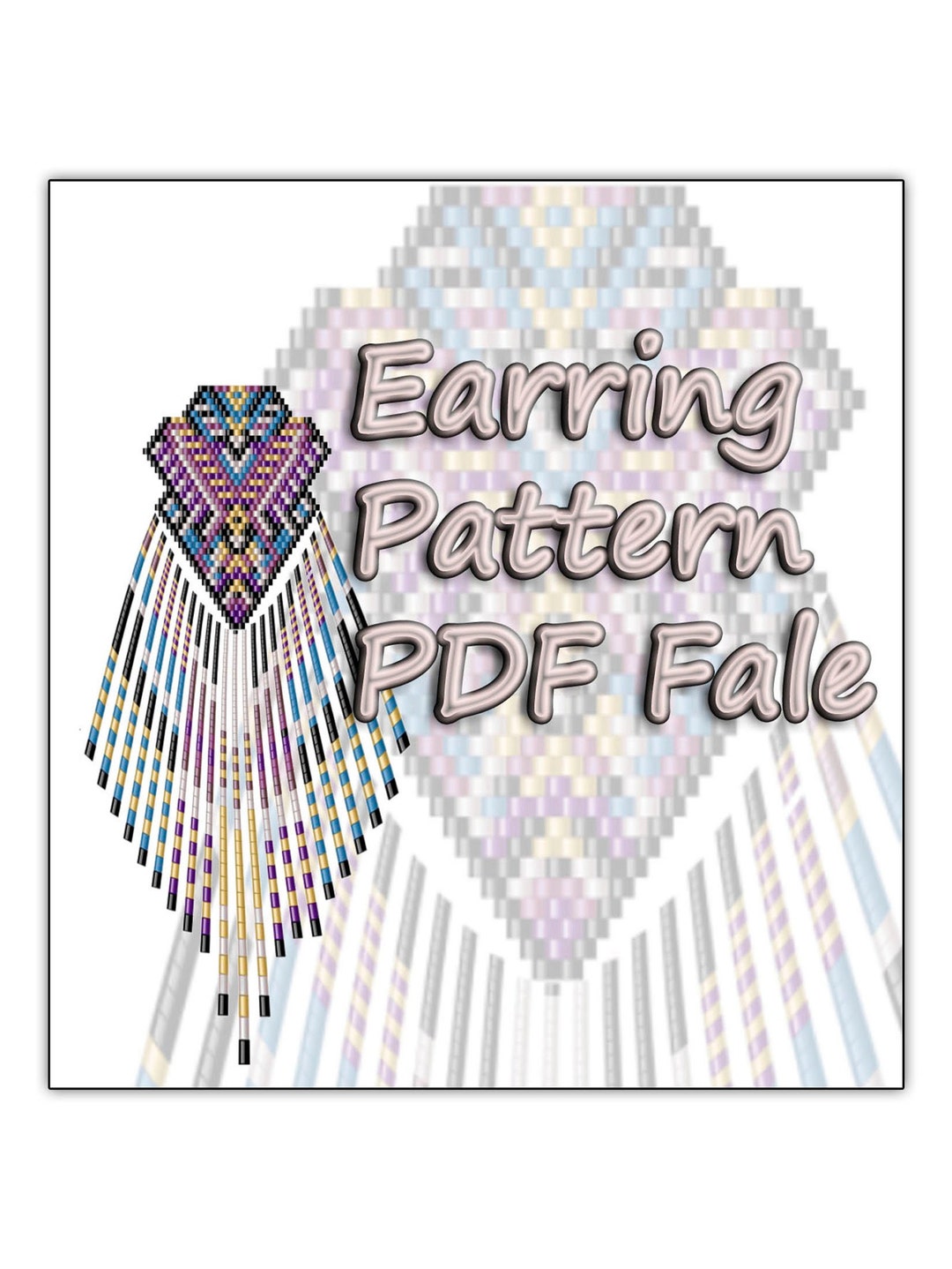 Brick Stitch Earring Pattern, Instant Download PDF, Earrings Seed Bead ...