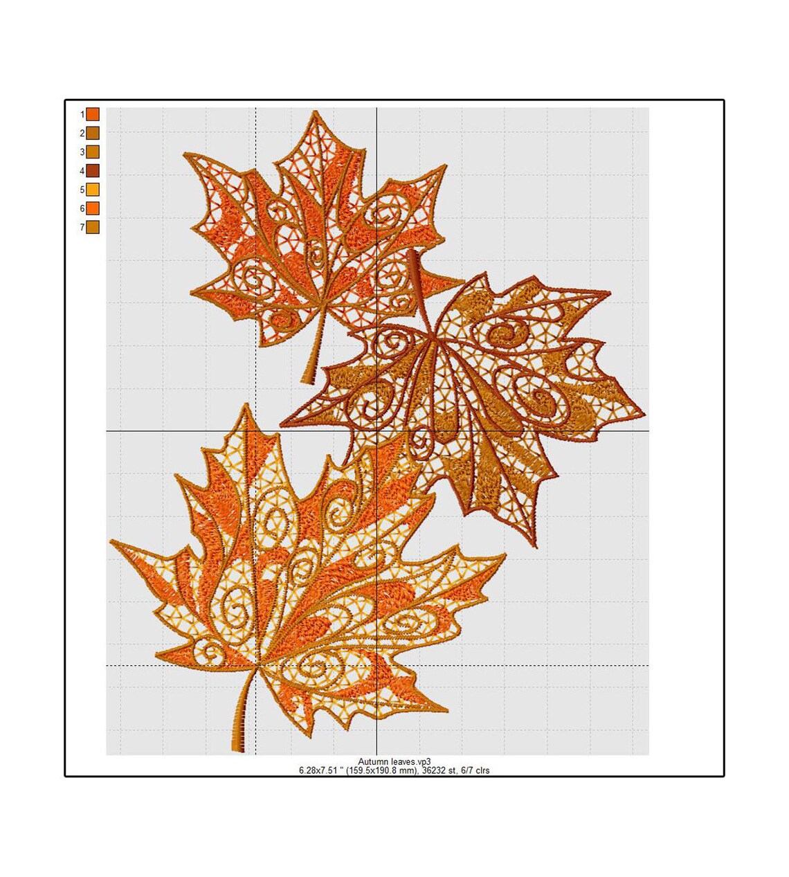 Embroidery Design Autumn Leaves Plant Machine Embroidery - Etsy