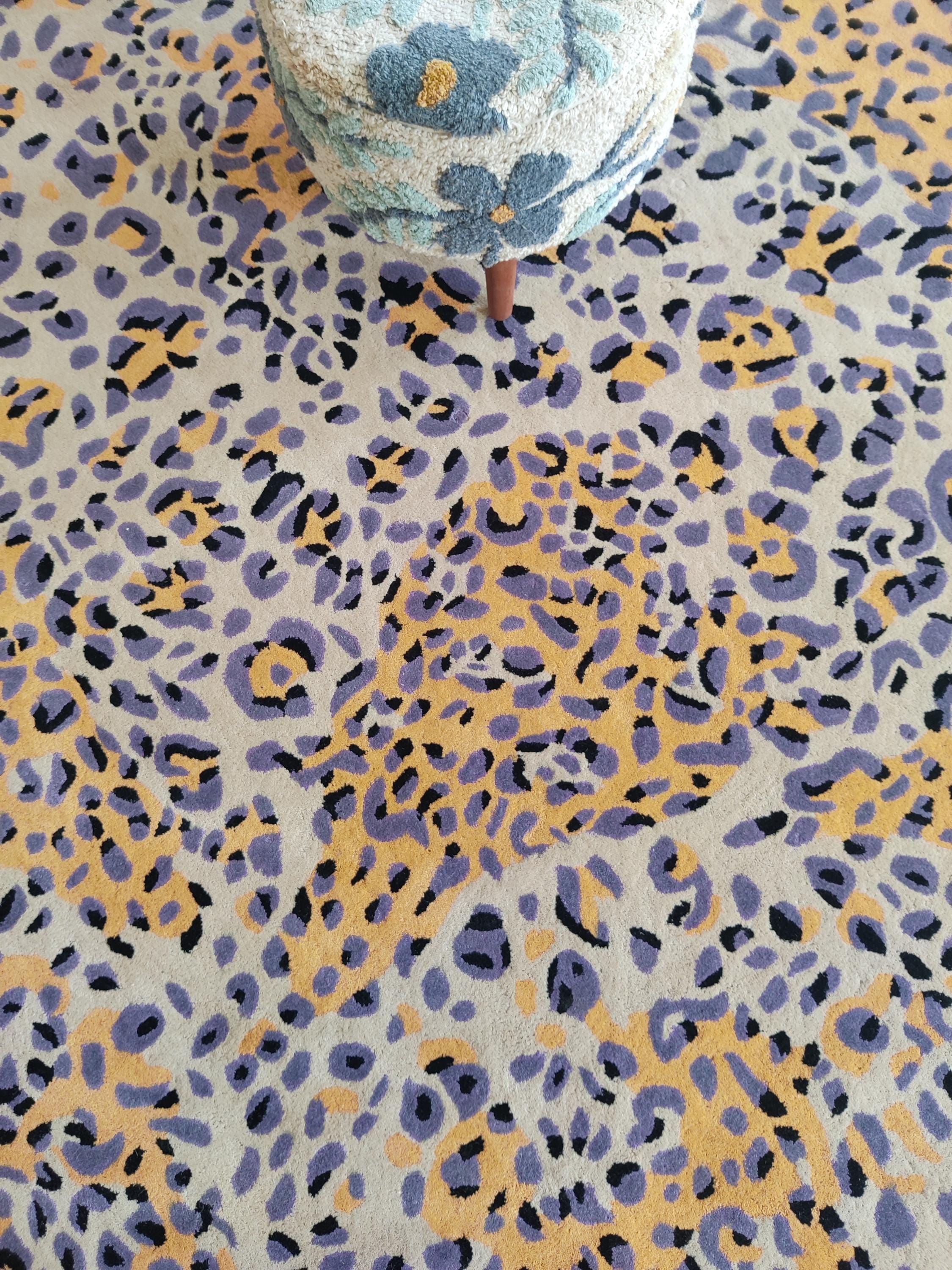 Luxury Hand-tufted Wool Rug, Modern Leopard Print Carpet, Wool Area Rug ...