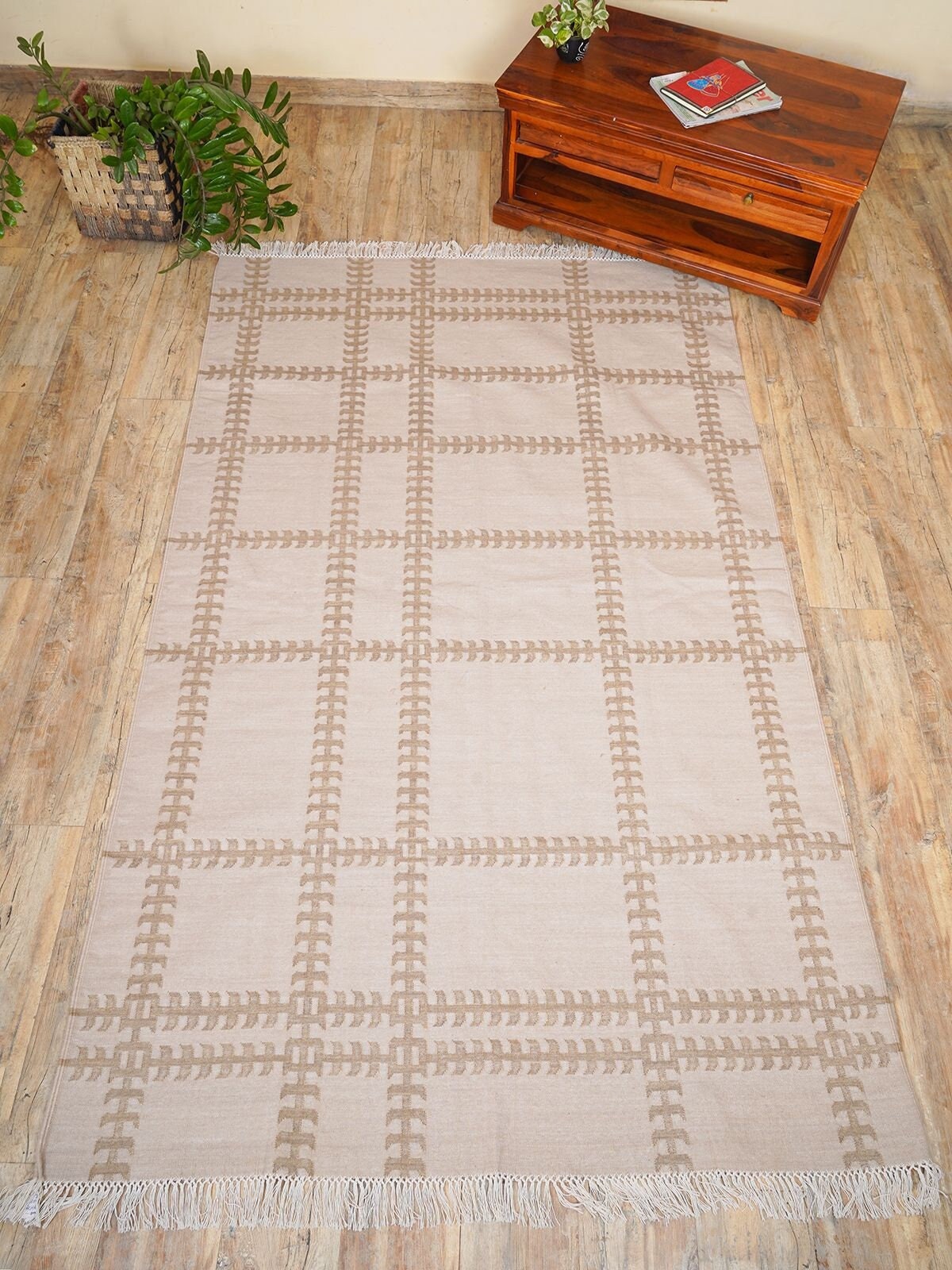 Handmade Woven Flat Weave Rug, Custom Size Area Dhurrie, Home & Living ...