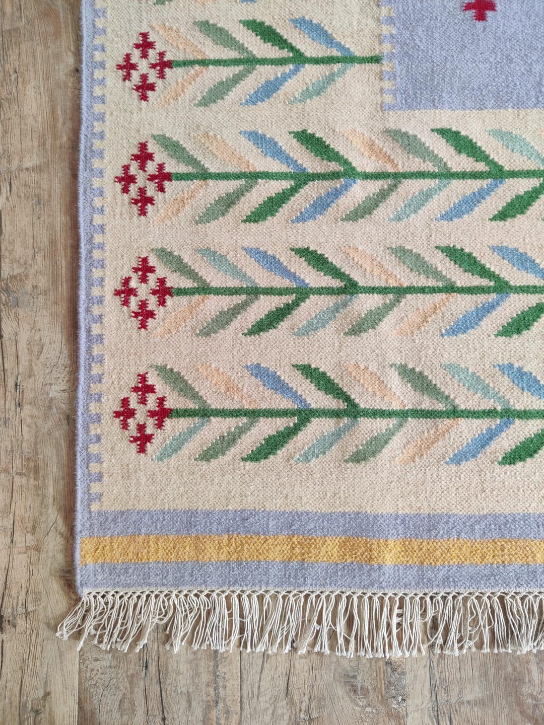 Modern Flatweave Area Rug, Wool Multicolor Rug, Ivory Persian Wool Rug ...