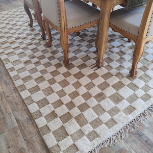 Home Décor Area Rug, Checkered Rug Runner, Moroccan Rug Large ...