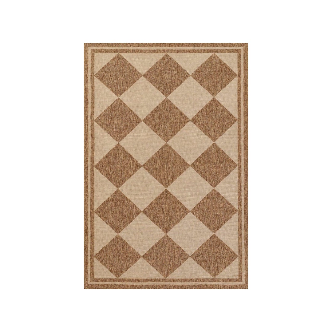 Natural Jute Rug, Diamond Checkerboard Jute Rug, Handwoven Jute Rug ...