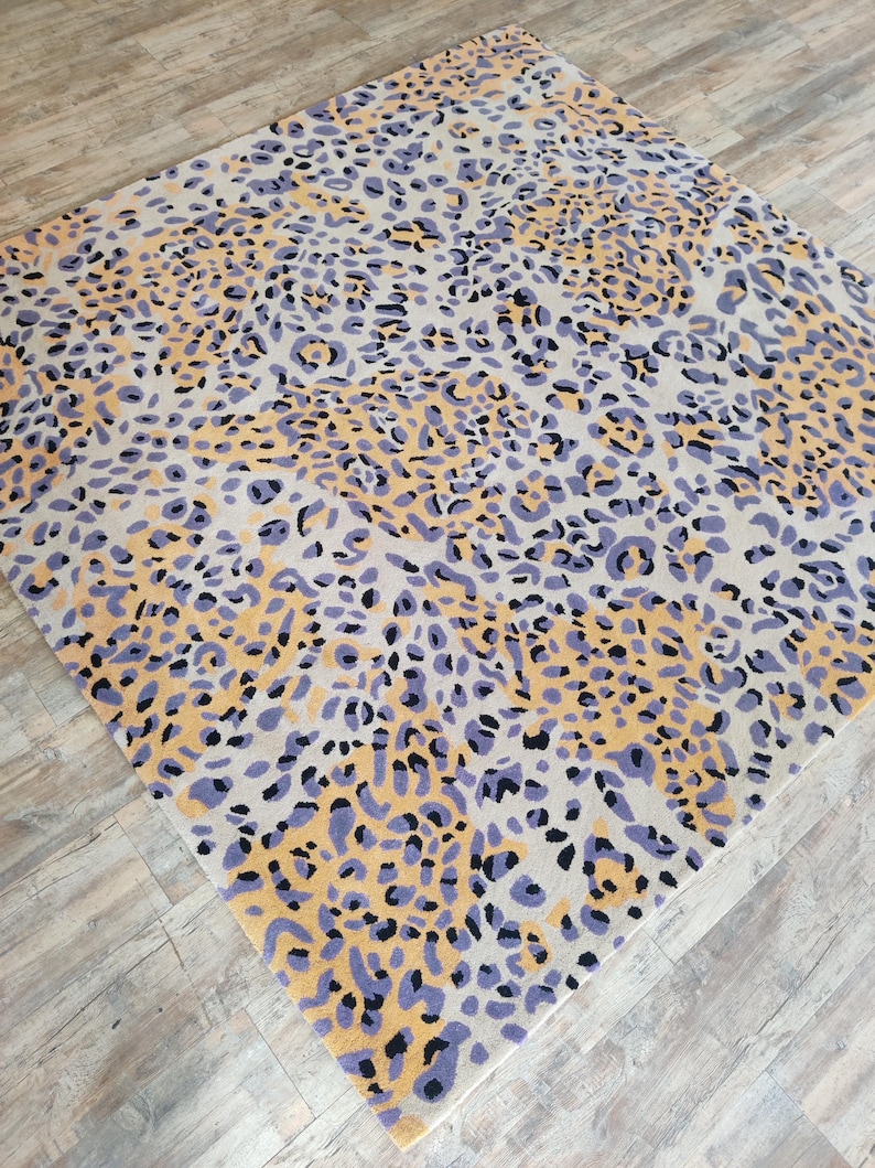 Luxury Hand-tufted Wool Rug, Modern Leopard Print Carpet, Wool Area Rug ...
